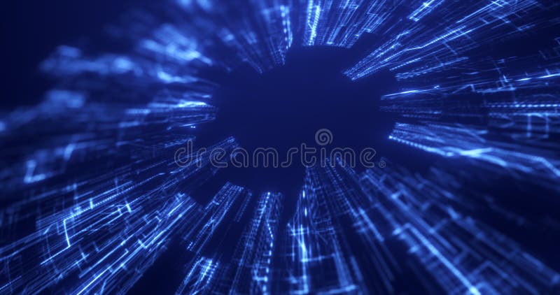 Abstract Blue Glowing Circle Energy Futuristic Computer Digital Hi-tech ...