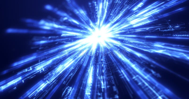 Abstract Blue Glowing Circle Energy Futuristic Computer Digital Hi-tech ...