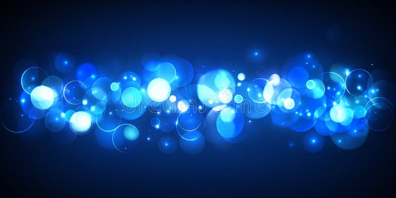Abstract Blue Glowing Circles Bokeh Background Wallpaper Stock ...