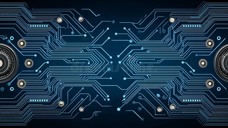 Abstract Blue Glowing Circuit Board Technology Background Stock Illustration - Illustration of ...
