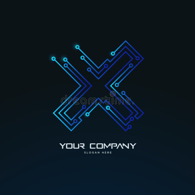 Futuristic Abstract Tech Circuit Board Logo Template Stock Vector ...