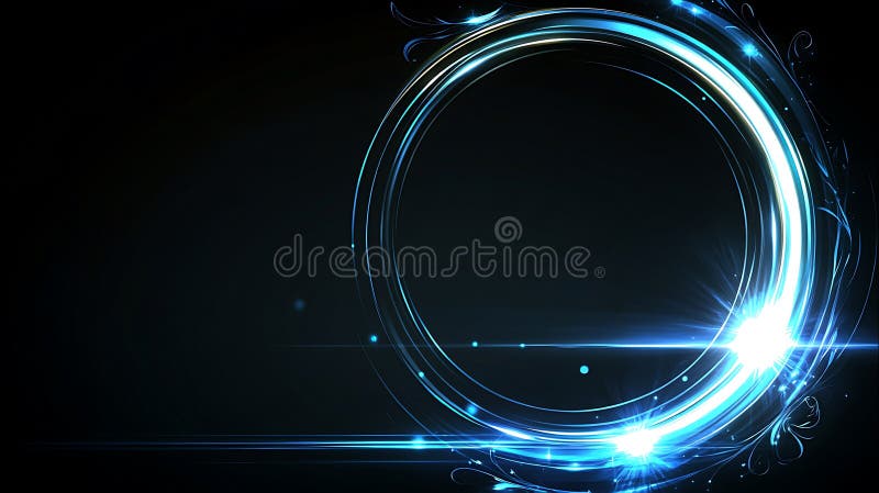 Abstract Blue Glowing Circular Light Design Stock Photo - Image of ...