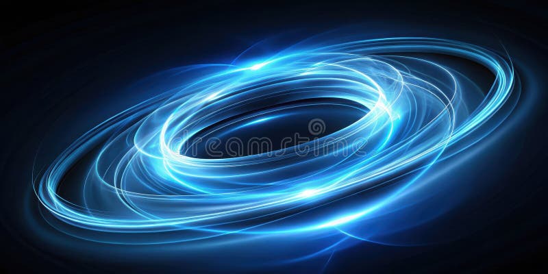 Abstract Blue Glowing Circular Light Trails Design, Perfect for ...