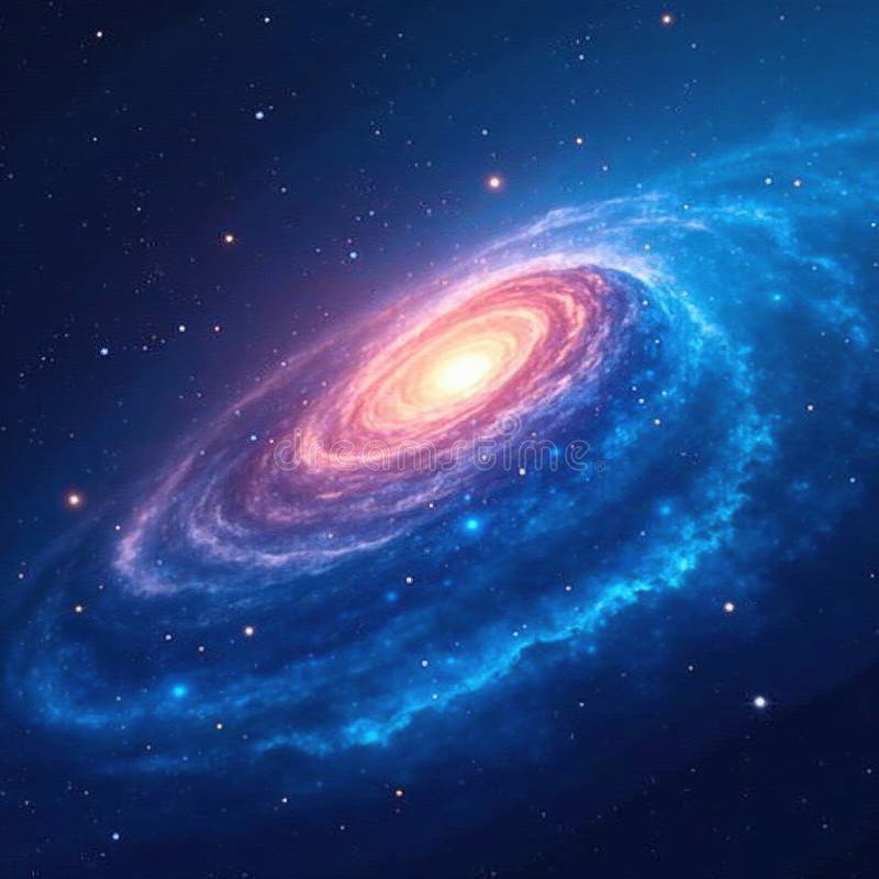 Abstract Blue Glowing Cosmic Waves, Swirling Nebula , Ripple, Dark ...