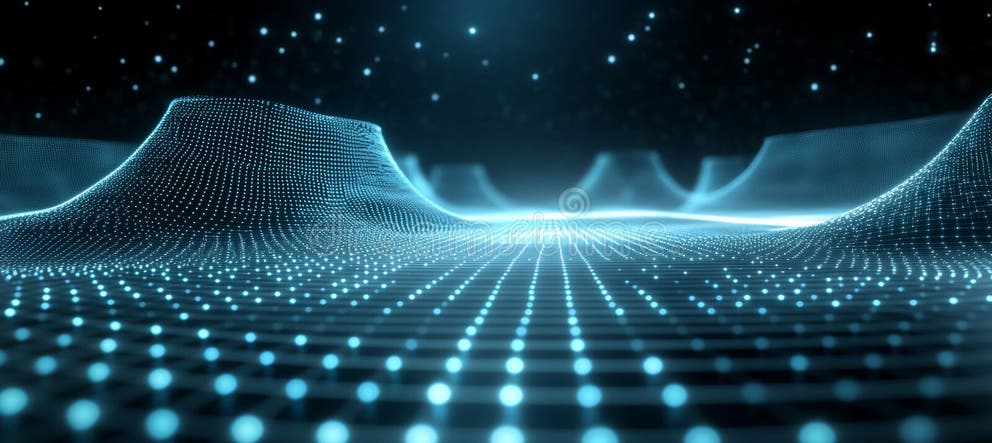 Abstract Blue Glowing Digital Network Connection Technology, Big Data ...