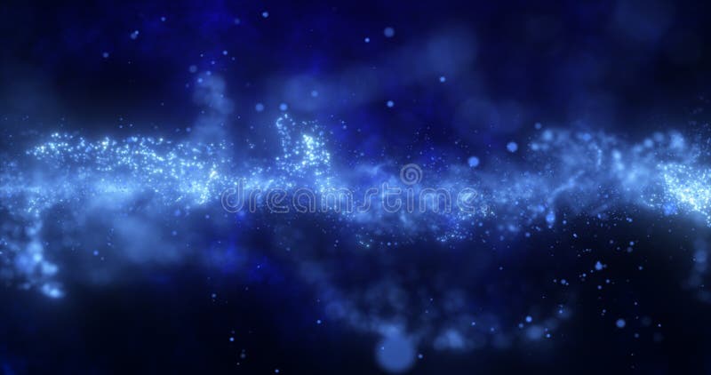 Abstract Blue Glowing Flying Waves of Energy Particles Futuristic Stock ...