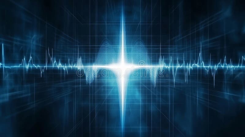 Abstract Blue Glowing Light Rhythm Wave, Abstract Technology Background with Bright Lines. Stock ...