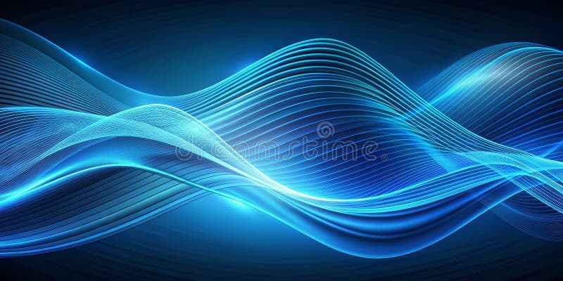 Abstract Blue Glowing Lines, Digital Art, Blue, Glowing, Lines, Waves ...