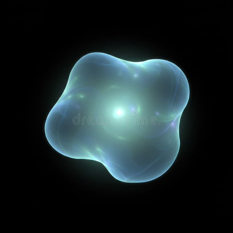 Abstract Blue Glowing Organic Shape on Black Background Stock ...