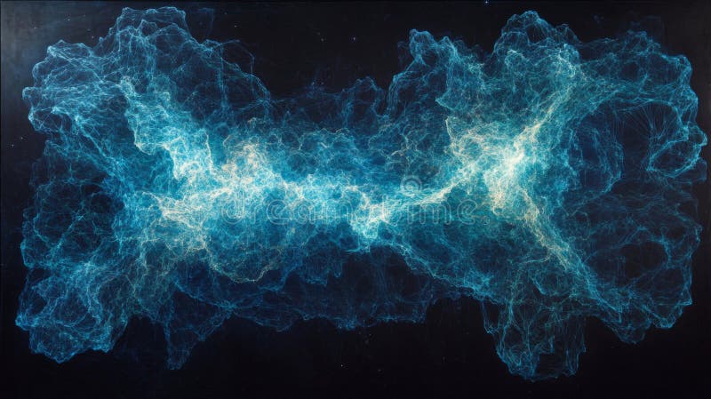 Abstract Blue Glowing Particle Network Background Stock Illustration ...