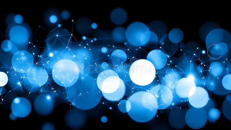 Abstract Blue Glowing Particle Network Background Stock Illustration ...
