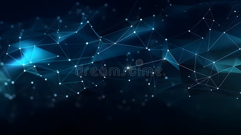 Abstract Blue Glowing Polygonal Network Stock Illustration ...