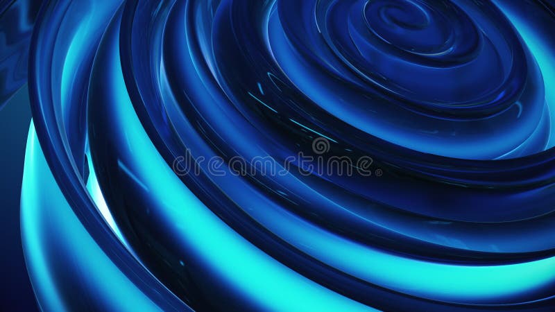 Abstract Blue Glowing Reflective Mirror Spiral Background Loop Stock ...