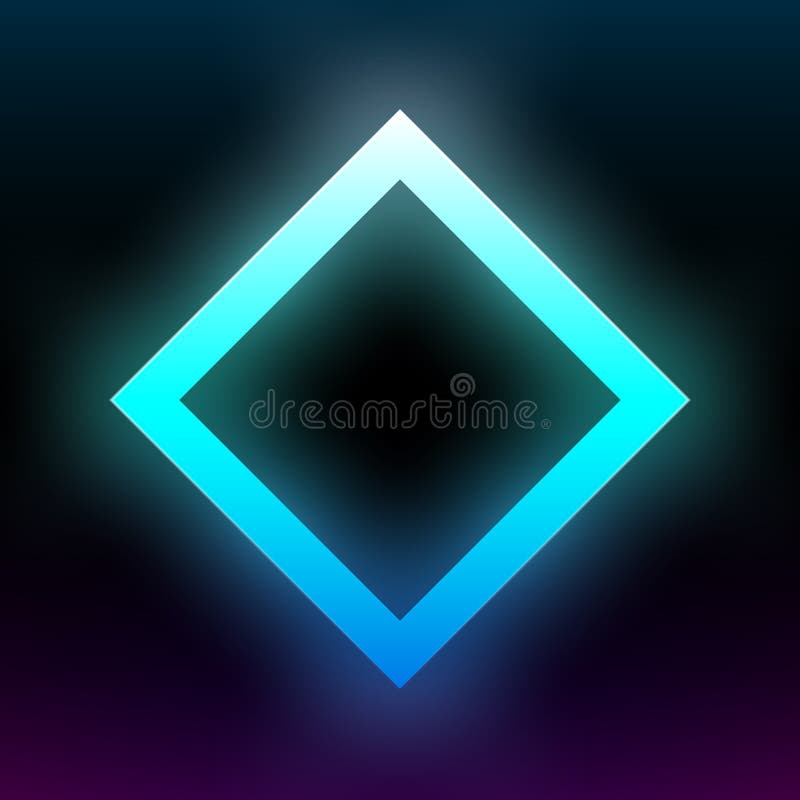 Abstract Blue Glowing Rhombus. Geometric Rectangular Shape with Vibrant ...