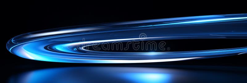 Abstract Blue Glowing Ring, Futuristic Design, 3D Render, Digital Art ...