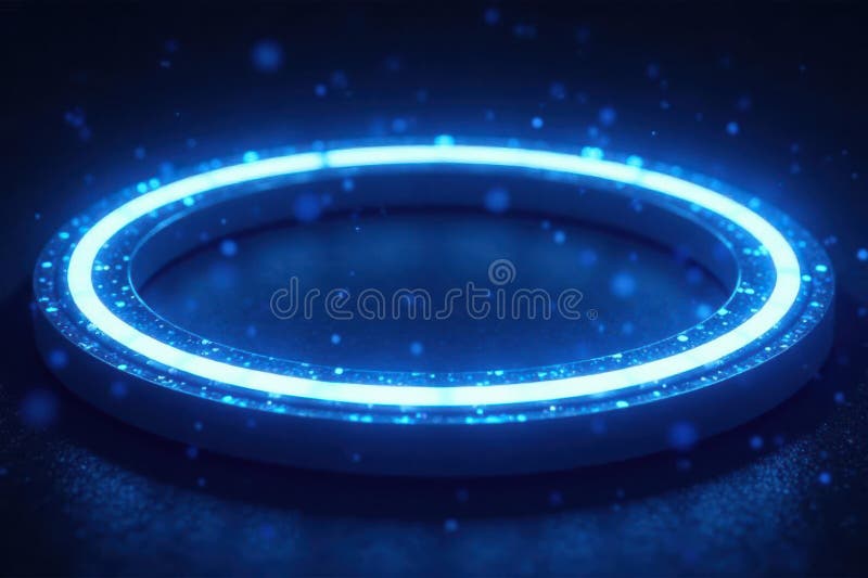 Abstract Blue Glowing Ring, Futuristic Tech Backdrop, Illustration ...