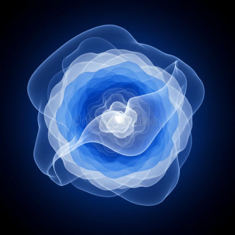 Abstract Blue Glowing Rose Design Stock Illustration - Illustration of ...