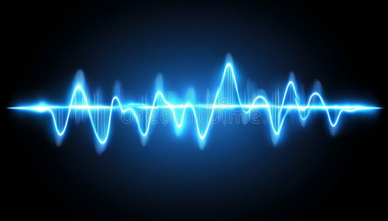 Abstract Blue Glowing Soundwave, Frequency Visualization, or Audio ...