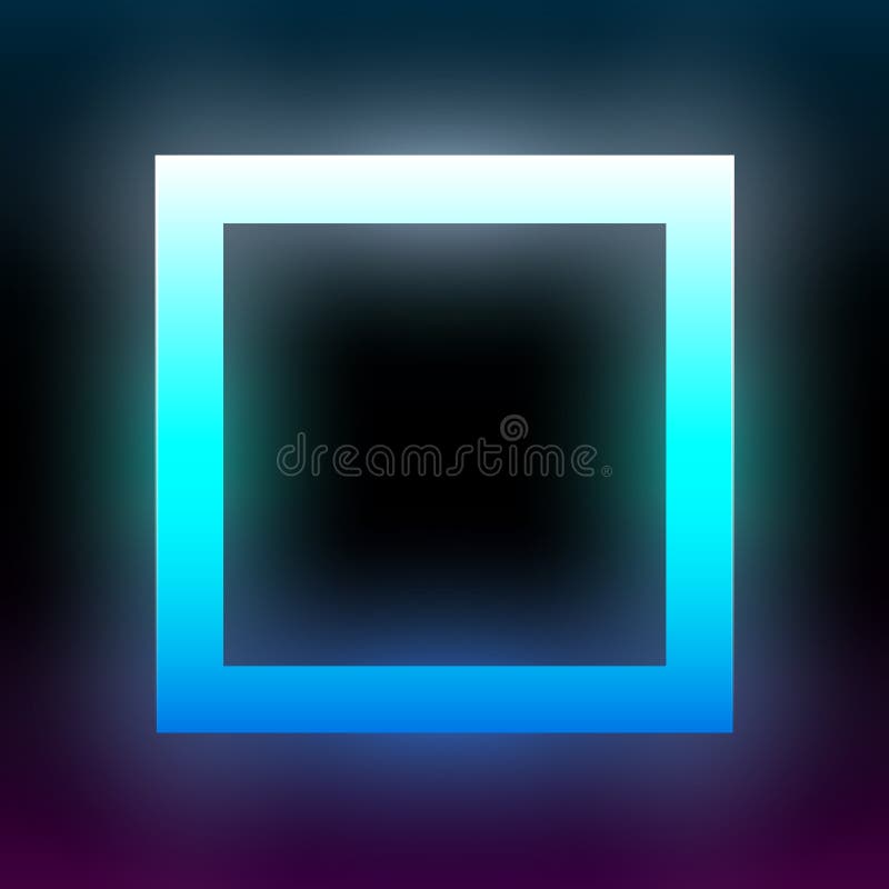 Abstract Blue Glowing Square. Geometric Rectangular Shape with Vibrant ...
