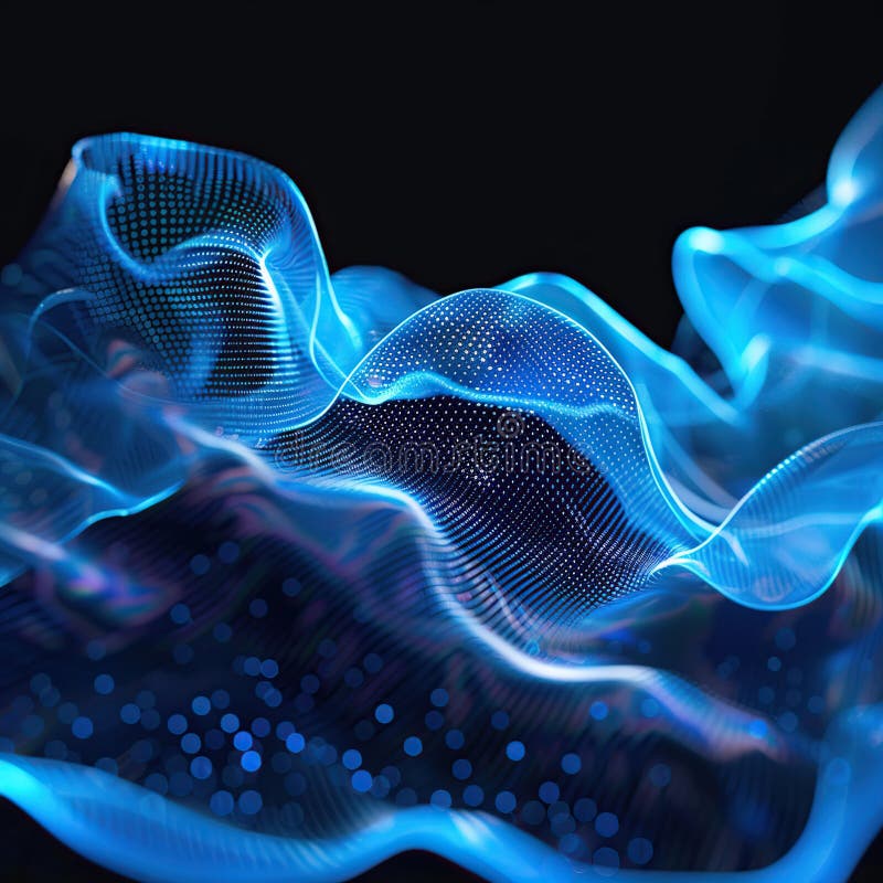 Abstract Blue Glowing Wave, Digital Art Stock Image - Image of texture, style: 367153793
