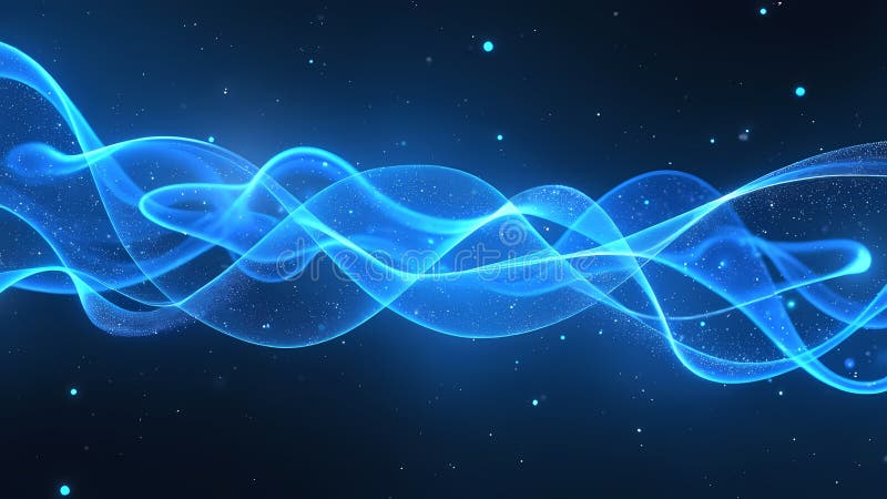 Abstract Blue Glowing Wave Energy Background Stock Image - Image of ...