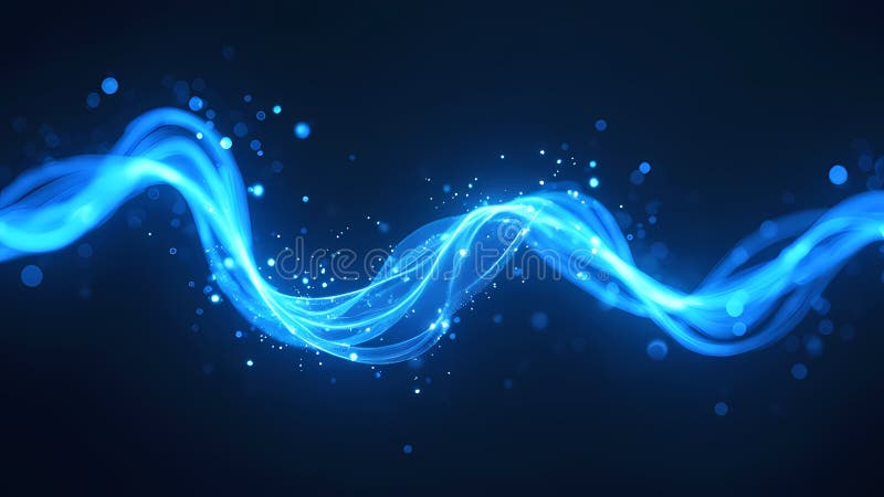 Abstract Blue Glowing Wave Energy Flow Stock Photo - Image of glow ...