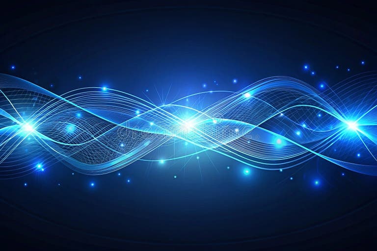Abstract Blue Glowing Waves, Digital Background, Technology, Website ...