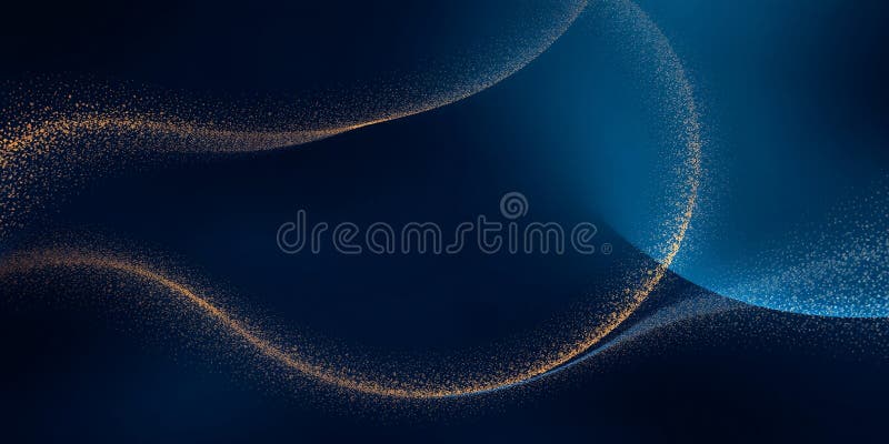 Abstract Blue and Gold Background with Shimmering Particles Stock ...