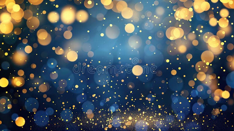 Abstract Blue and Gold Bokeh Background Stock Illustration ...