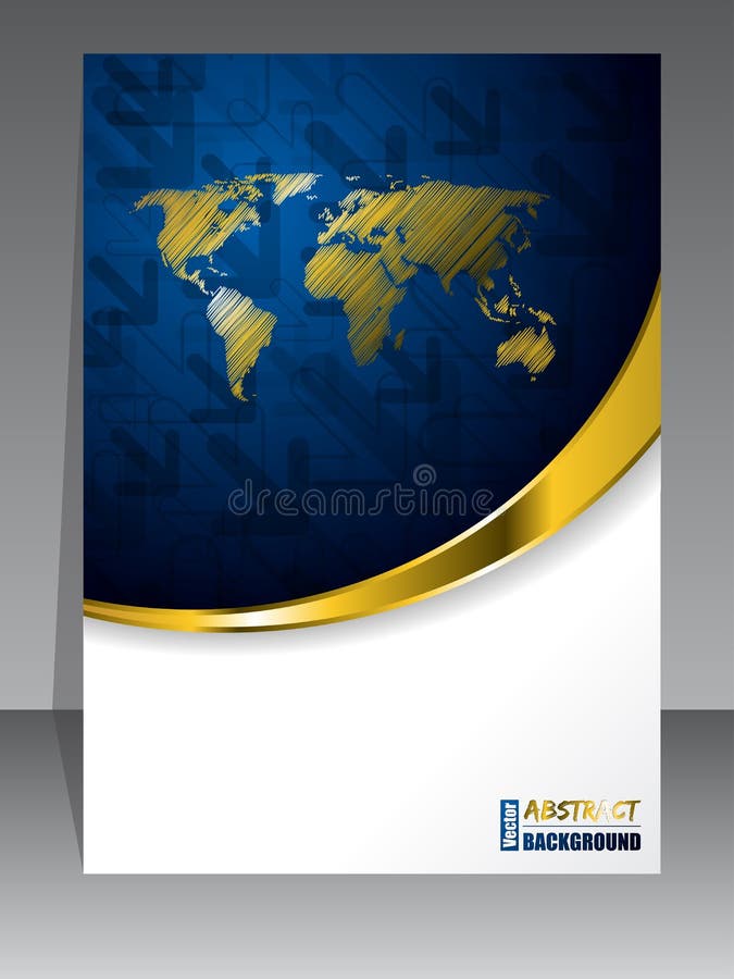 Gold Brochure Layout Design Template. Annual Report Flyer Leaflet Cover ...