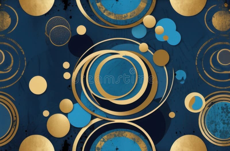 Abstract Blue and Gold Circular Layered Background Design 6-1-2025 ...