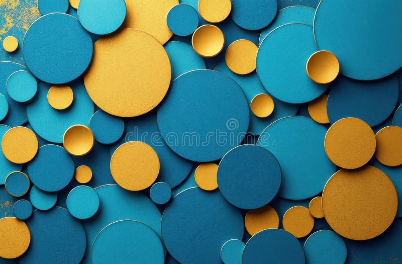 Abstract Blue and Gold Circular Layered Background Design 6-1-2025 ...