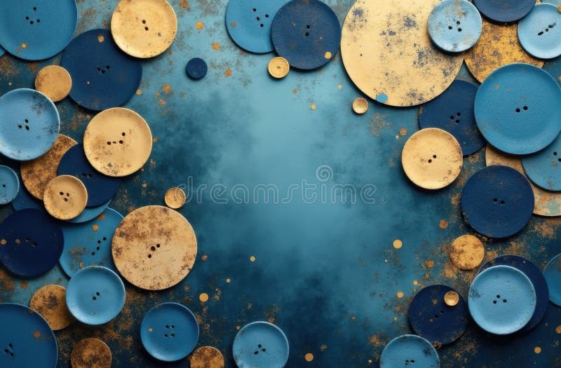Abstract Blue and Gold Circular Layered Background Design 6-1-2025 ...