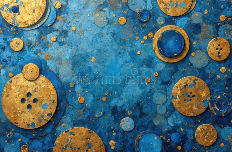 Abstract Blue and Gold Circular Layered Background Design 6-1-2025 ...