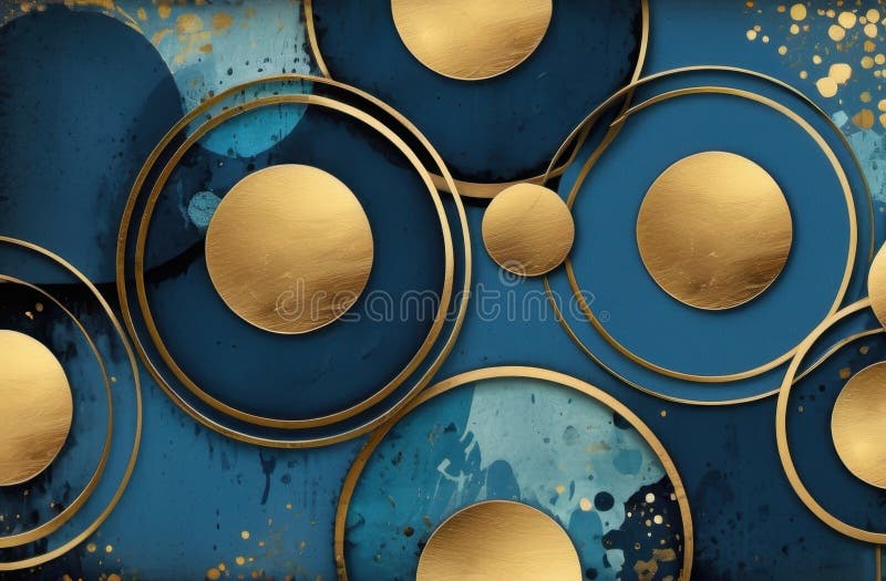 Abstract Blue and Gold Circular Layered Background Design 6-1-2025 ...