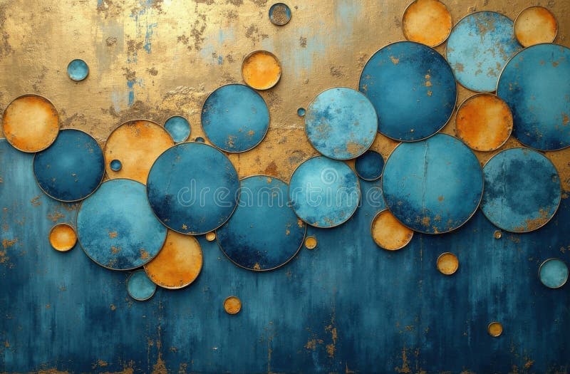 Abstract Blue and Gold Circular Layered Background Design 6-1-2025 ...