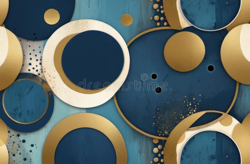 Abstract Blue and Gold Circular Layered Background Design 6-1-2025 ...