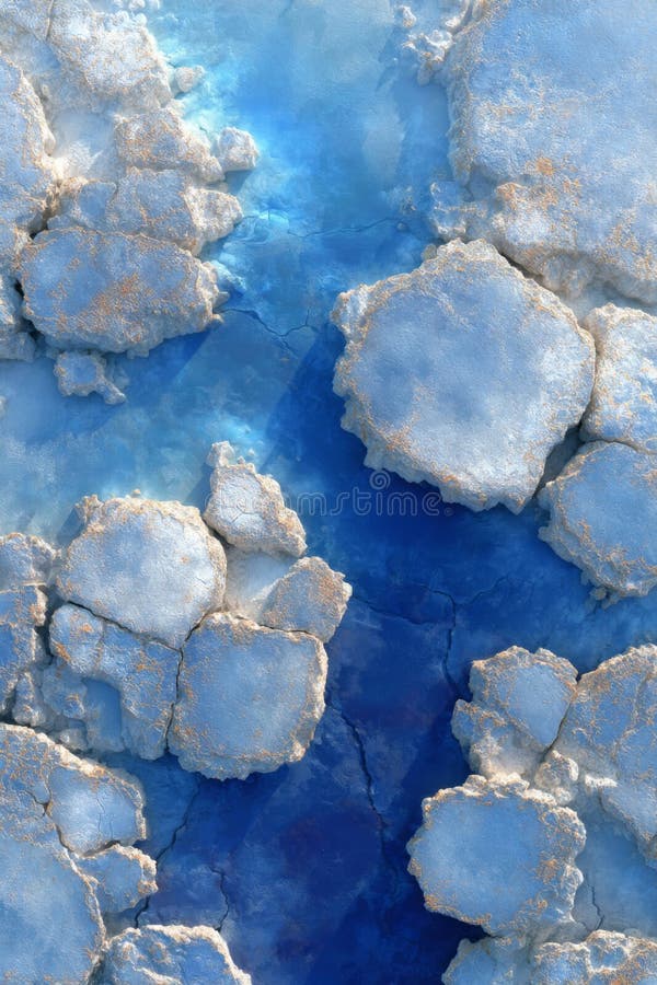 Abstract Blue and Gold Cracked Earth Texture Stock Illustration ...