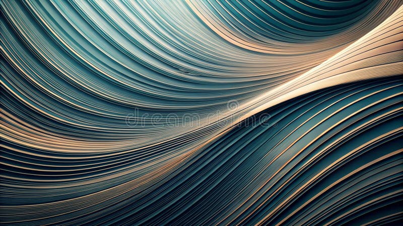 Abstract Blue and Gold Curved Lines with a Smooth Gradient Stock ...