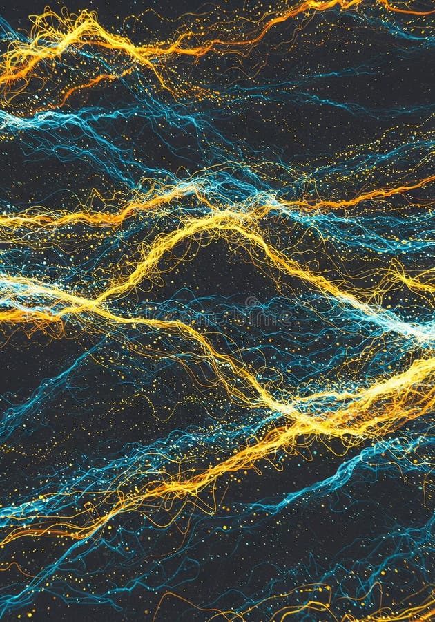 Abstract Blue and Gold Energy Texture Background Stock Illustration ...