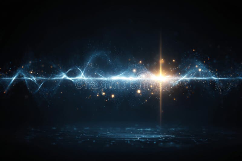 Abstract Blue and Gold Energy Wave Background Stock Illustration ...