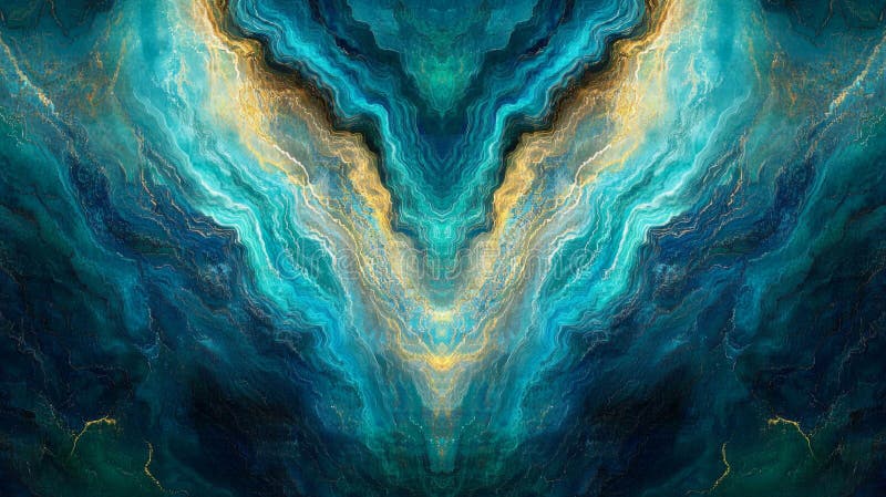 Abstract Blue and Gold Fluid Art Texture Stock Illustration ...