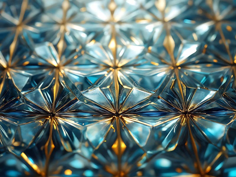 Abstract Blue and Gold Geometric Pattern Stock Illustration ...