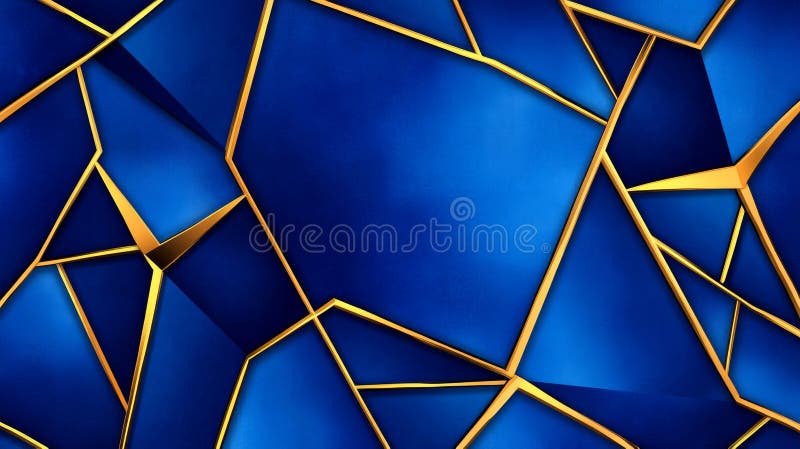 Abstract Blue Gold Geometric Pattern Stunning Abstract Background ...