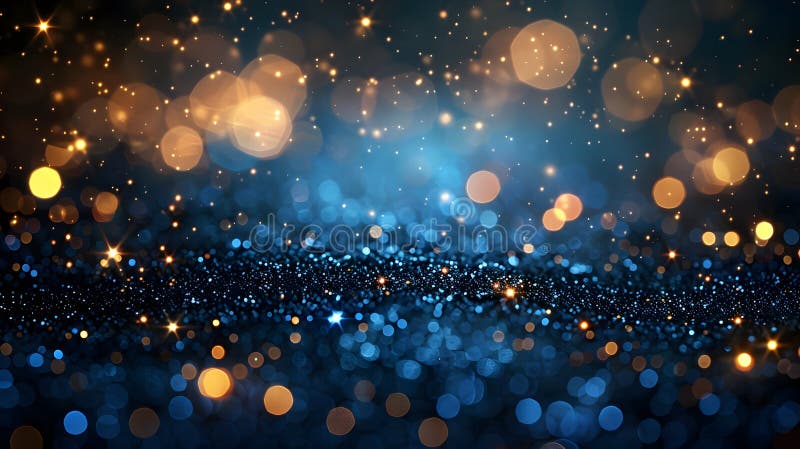 Abstract Blue and Gold Glitter Background Stock Illustration ...