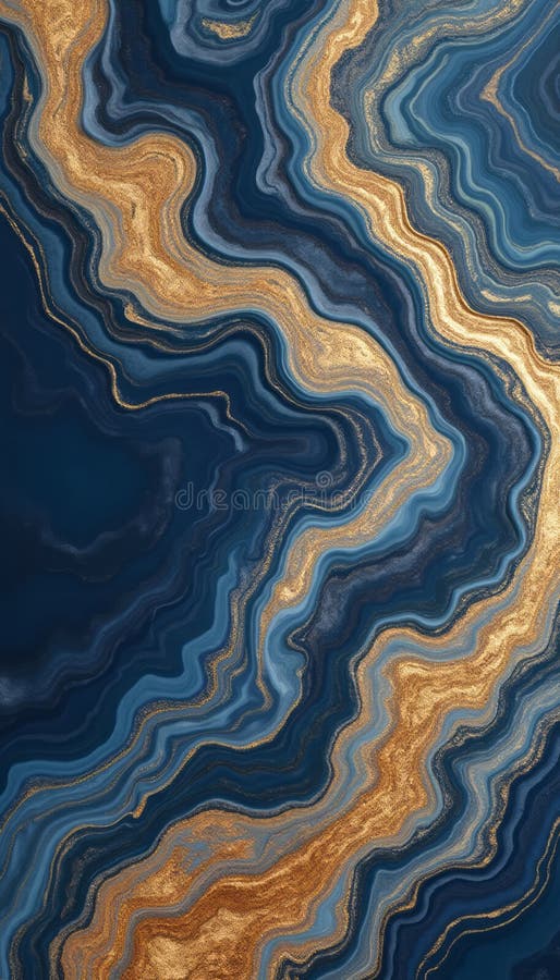 Abstract Blue and Gold Layered Pattern Stock Photo - Image of layered ...