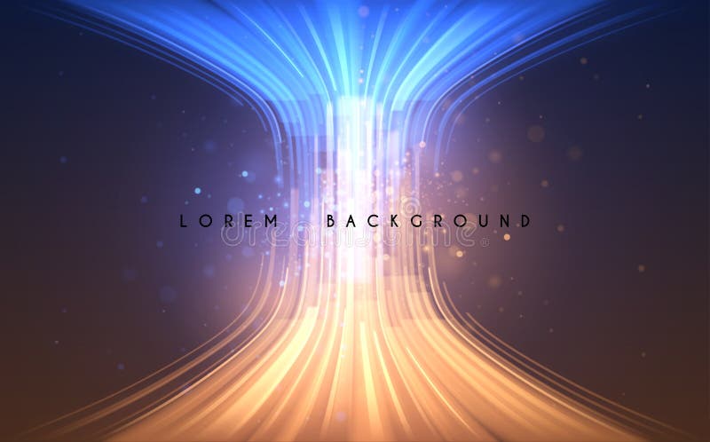 Abstract Blue and Gold Light Lines Background Stock Vector ...