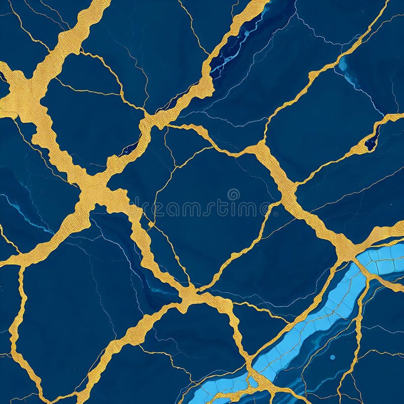 Abstract Blue and Gold Pattern Showcasing Modern Design Elements in ...