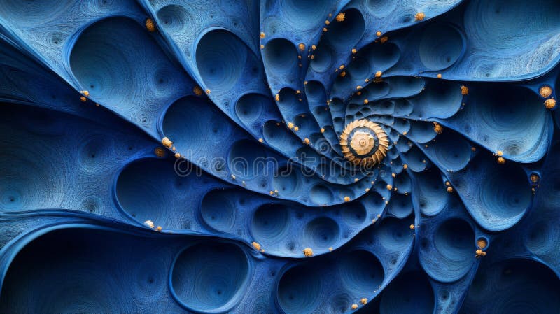 Abstract Blue and Gold Spiral Pattern Stock Illustration - Illustration ...