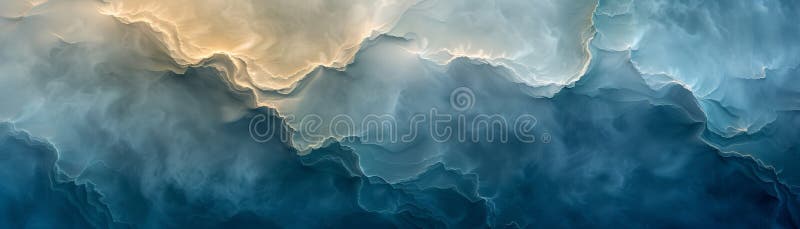 Abstract Blue and Gold Swirling Cloud Formation Stock Illustration ...
